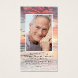 Sunset Photo Funeral Memorial Card | Zazzle