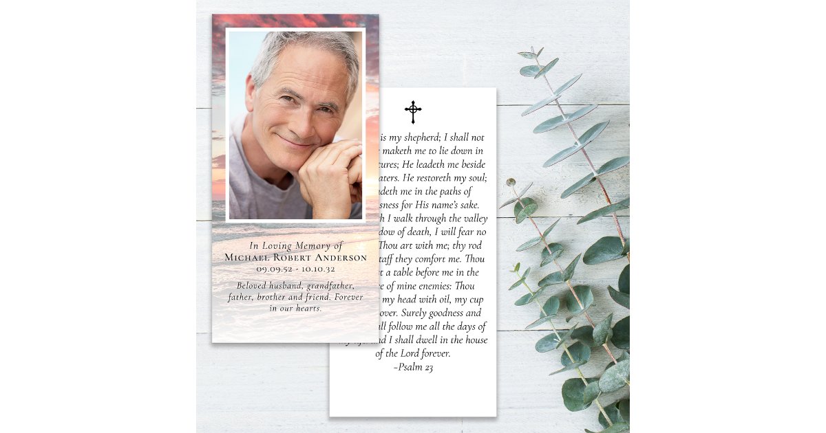 Sunset Photo Memorial Bookmark | Zazzle