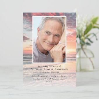 Sunset Photo Memorial Service Funeral Program | Zazzle