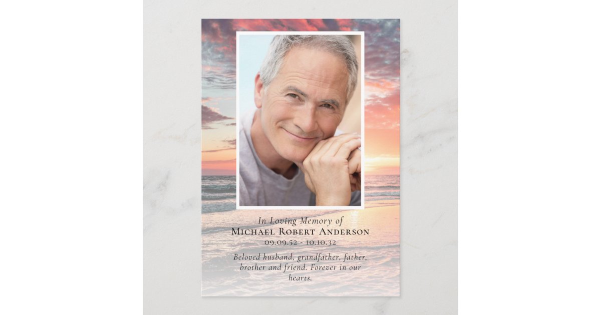Sunset Photo Memorial Service Funeral Program | Zazzle