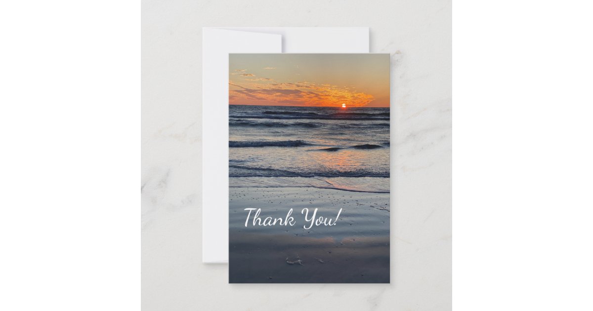 Sunset Photo Thank You | Zazzle