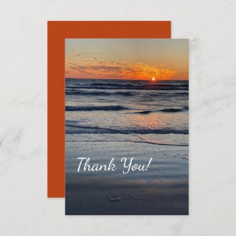 Sunset Photo Thank You | Zazzle