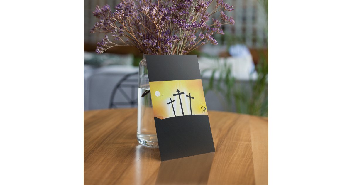 Sunset Religious Crosses Card | Zazzle