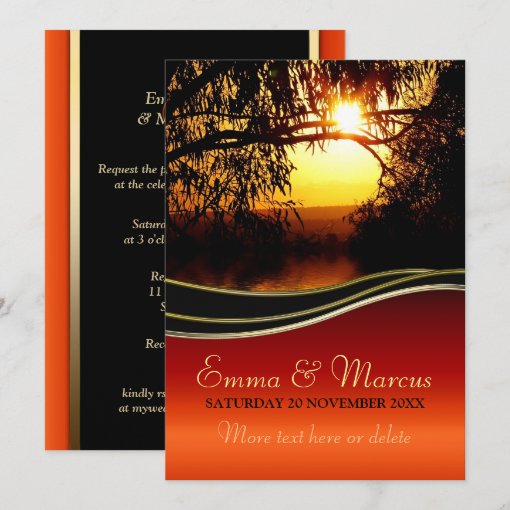 Sunset Romance Engagement / Wedding Invitation | Zazzle