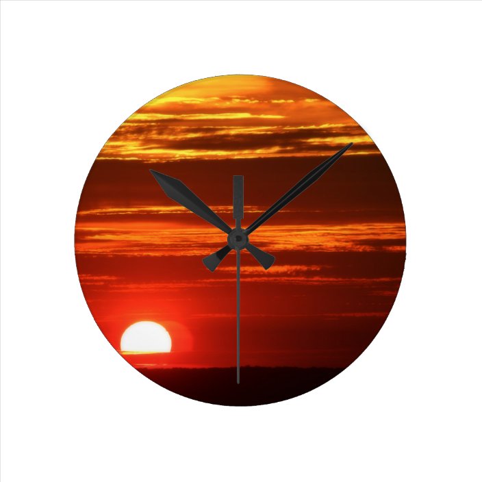 Sunset Round Clock | Zazzle.com