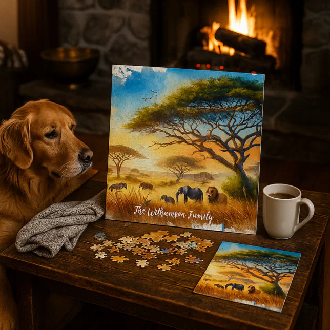 Sunset Safari Serenity African Wildlife Jigsaw Puzzle | Zazzle