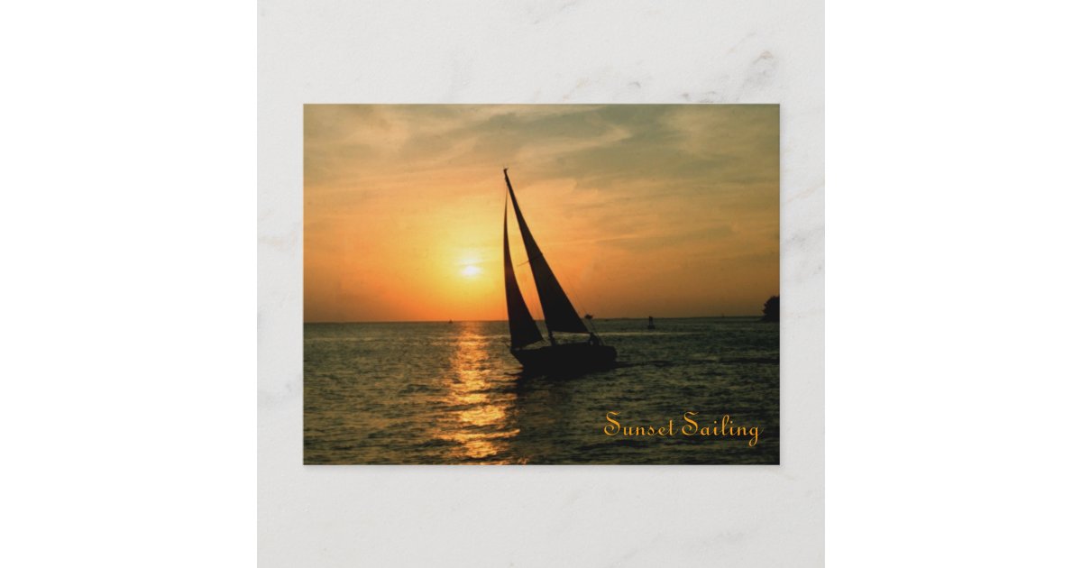 Sunset Sailing Postcard | Zazzle