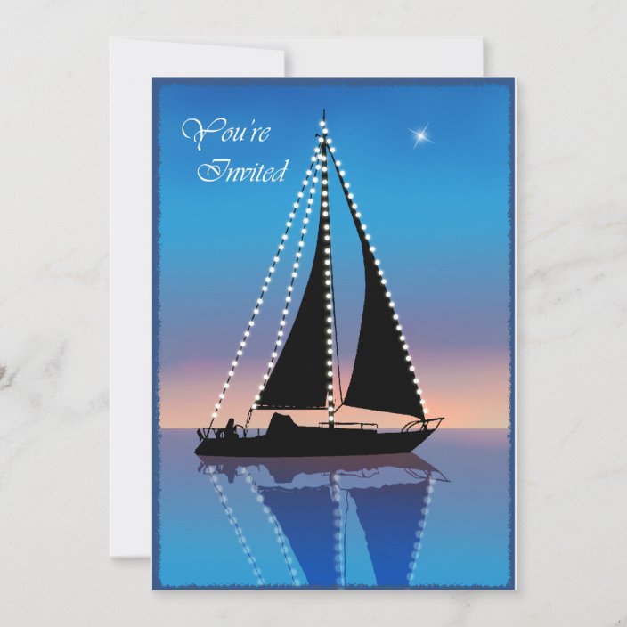 Sunset Sails with Holiday Lights Invitation | Zazzle.com