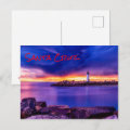 Sunset Santa Cruz Lighthouse Postcard | Zazzle