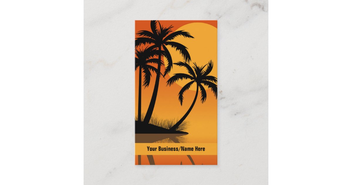 Sunset Silhouette Palm Trees Tropical Beach Business Card | Zazzle Sunset Silhouette Palm Trees Tropical Beach Business Card | Zazzle
