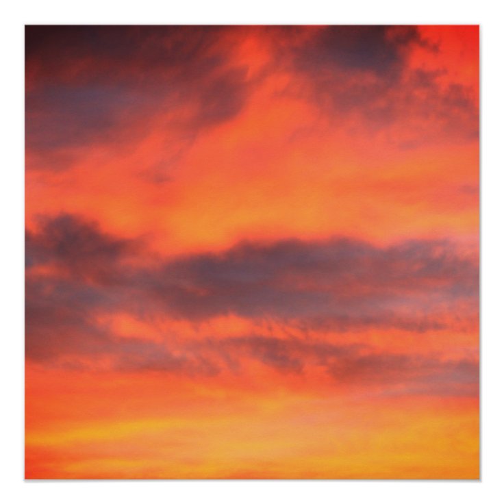 Sunset Sky Photo Landscape Christmas Gift Favor Poster | Zazzle
