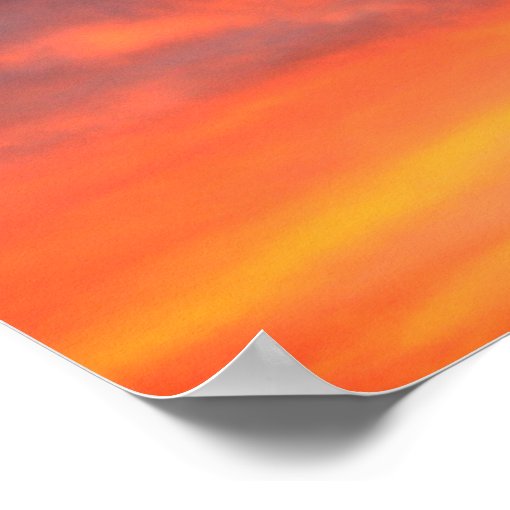 Sunset Sky Photo Picture Landscape Orange Colorful Poster | Zazzle