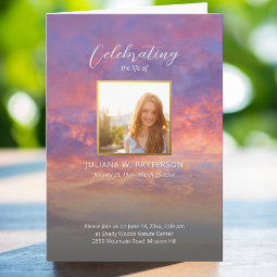 Sunset Sky Photos Celebration of Life Funeral Program | Zazzle