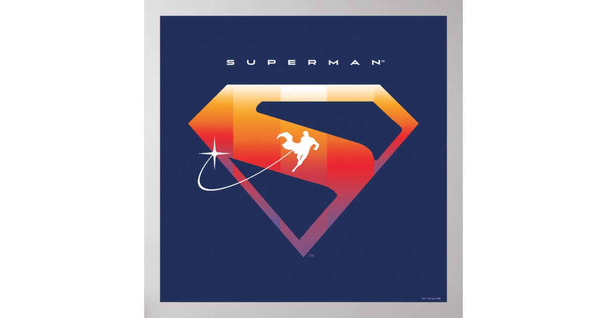 Sunset Soar Superman Shield Poster | Zazzle