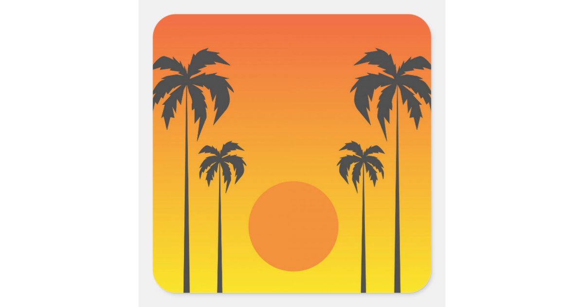 Sunset Square Sticker | Zazzle