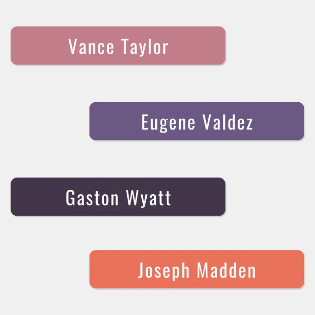Sunset Summer Color Palette Waterproof Name Labels | Zazzle