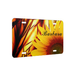 Sunset & Sunflower License Plate | Zazzle