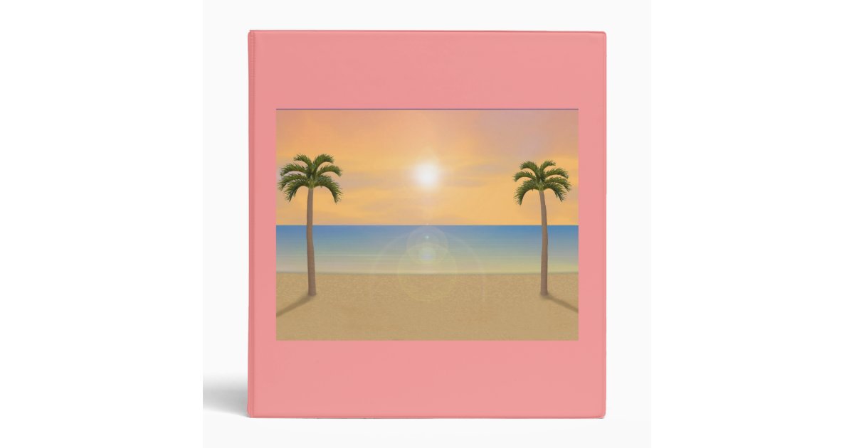 Sunset / Sunrise Beach Scene: Custom Binder | Zazzle