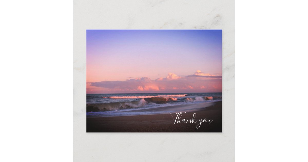 Sunset Thank you card | Zazzle