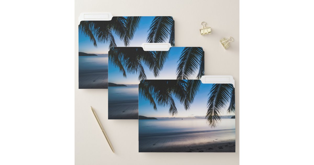 Sunset Tropical Seascape, Fiji File Folder | Zazzle