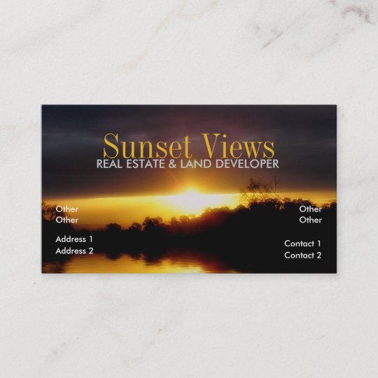 Sunset Views Business Card | Zazzle.com