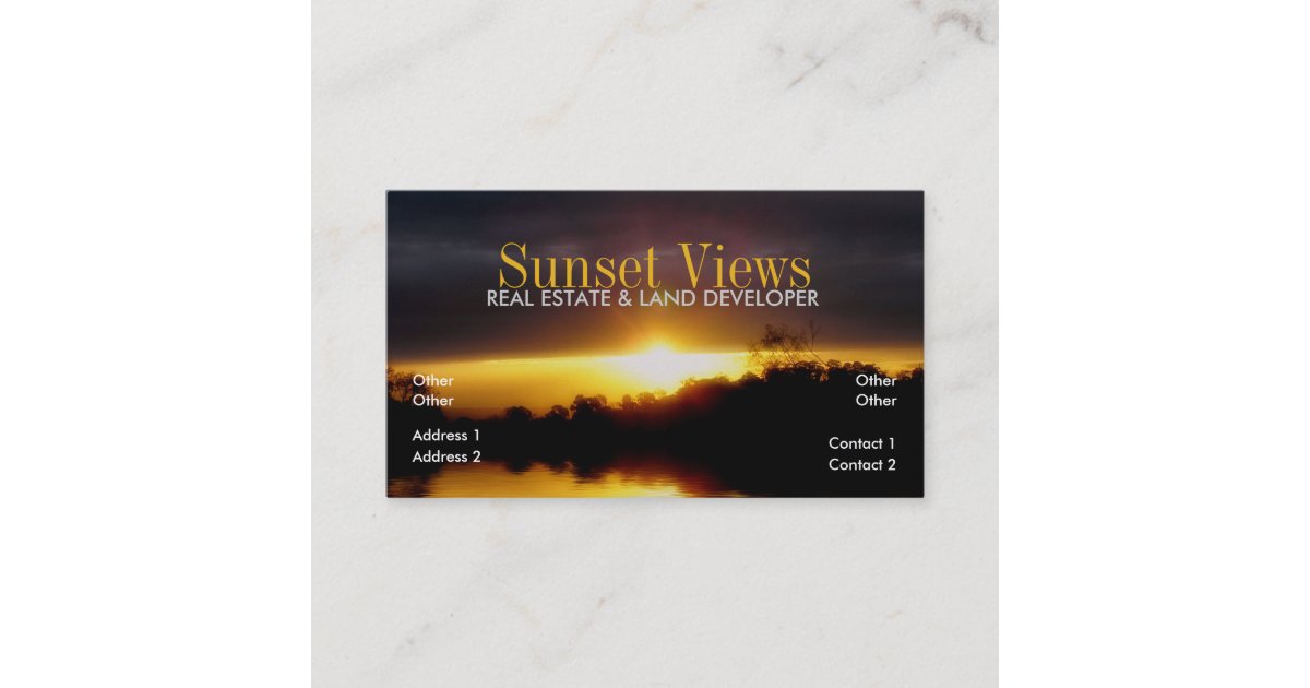 Sunset Views Business Card | Zazzle