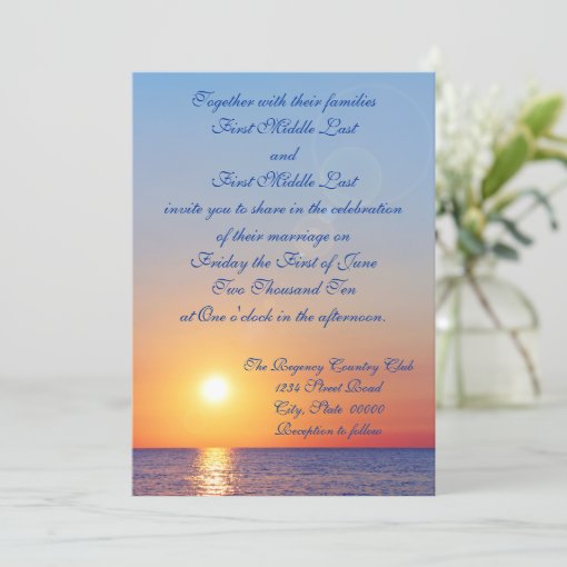 Sunset Wedding Invitation | Zazzle