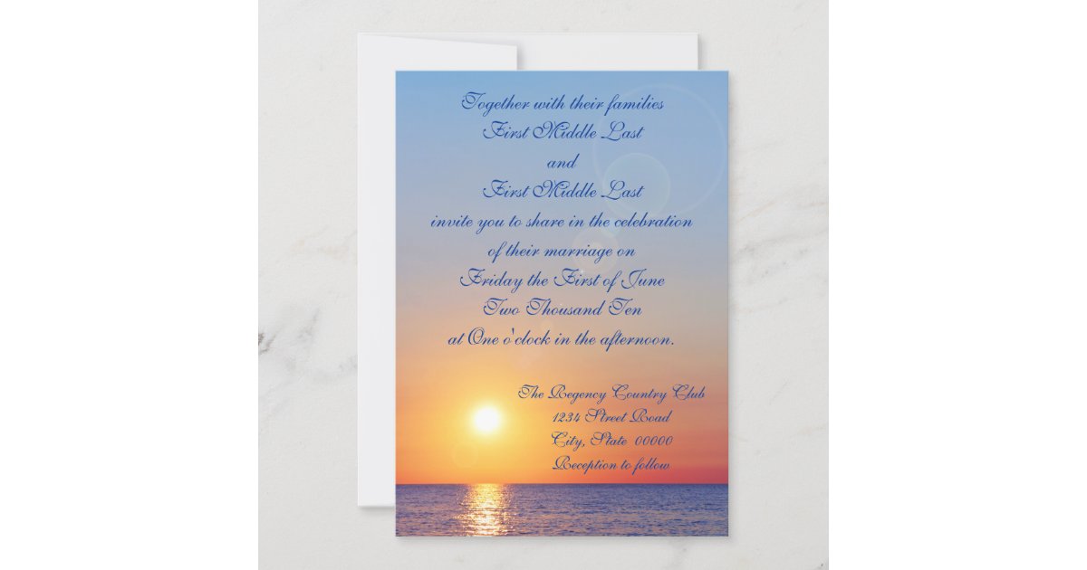 Sunset Wedding Invitation | Zazzle