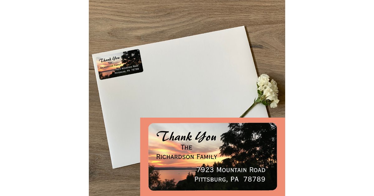 Sunset with Tree Sympathy Thank You Label | Zazzle