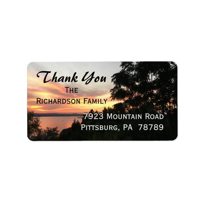 Sunset with Tree Sympathy Thank You Label | Zazzle.com