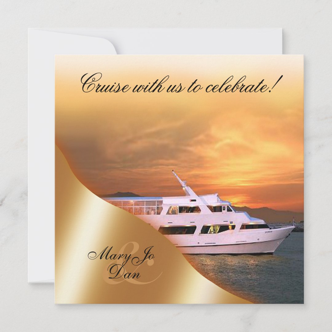 Sunset Yacht Wedding Nautical Invitation | Zazzle