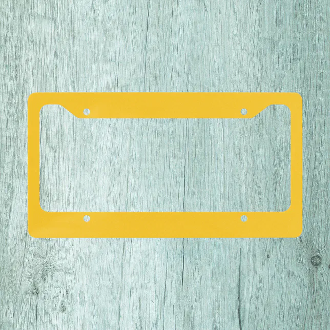 Sunset Yellow Solid Color License Plate Frame | Zazzle