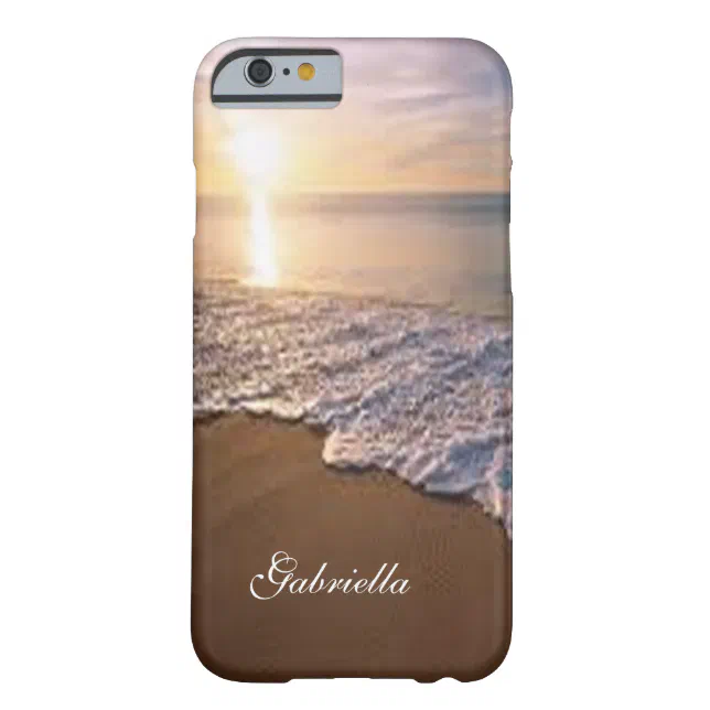 Sunsetting Beach With Ocean Scene Phone Case | Zazzle
