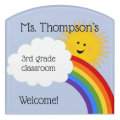 Sunshine And Rainbow Personalized Teacher Door Sign | Zazzle