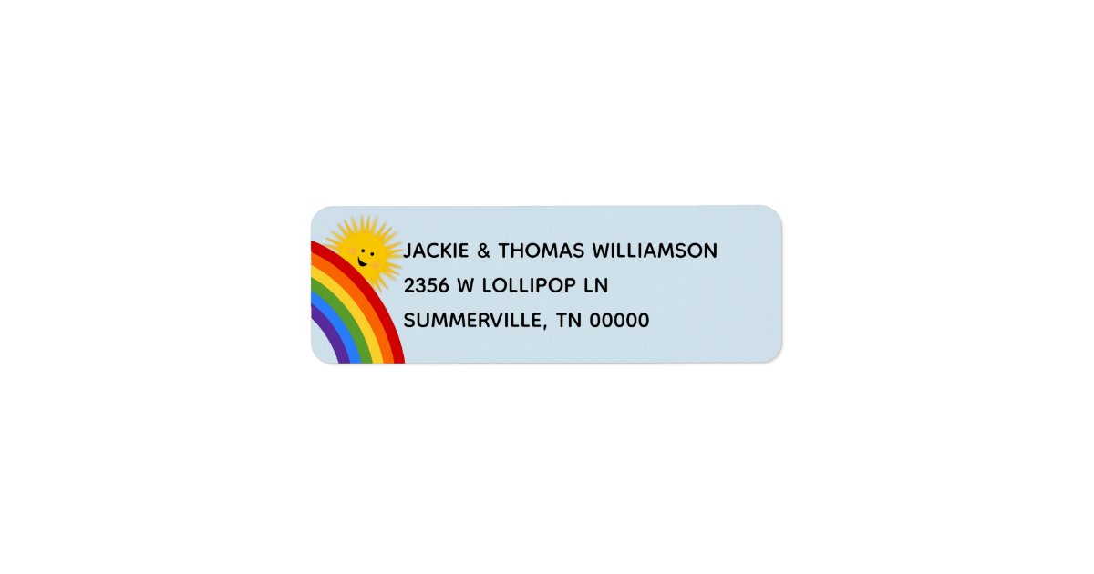 Sunshine and Rainbows Address Lable Label | Zazzle