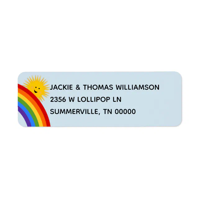 Sunshine and Rainbows Address Lable Label | Zazzle