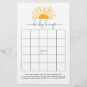 Sunshine baby bingo game. Sun baby shower bingo | Zazzle