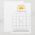Sunshine baby bingo game. Sun baby shower bingo | Zazzle