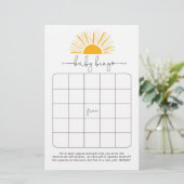 Sunshine baby bingo game. Sun baby shower bingo | Zazzle