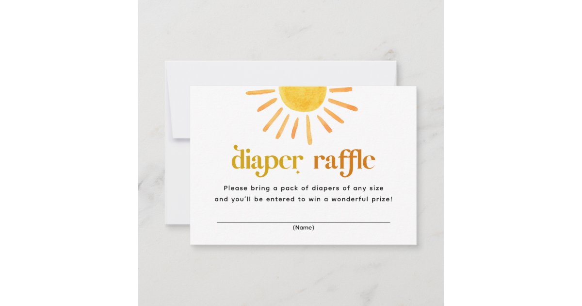 Sunshine Baby Shower Diaper Raffle Invitation | Zazzle