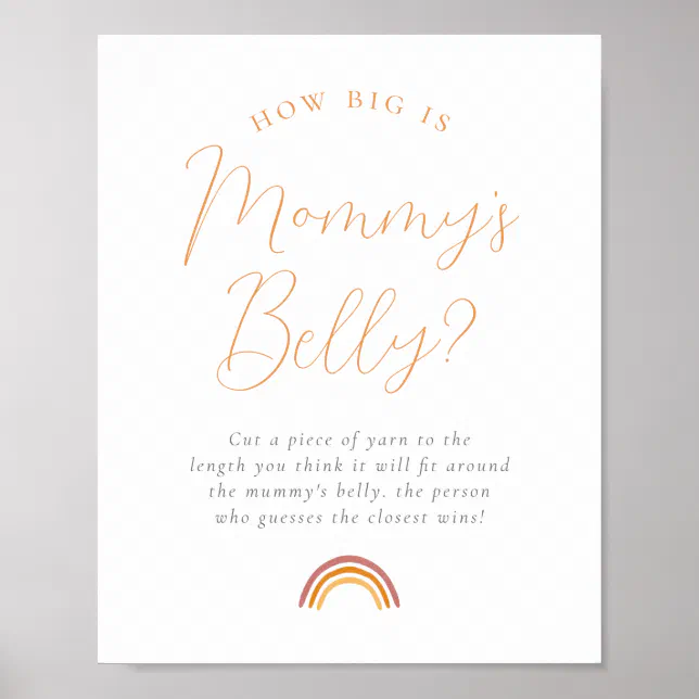 Sunshine Baby Shower How Big is Mommy's Belly Sign | Zazzle