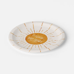 Sunshine Baby Shower Paper Plates | Zazzle