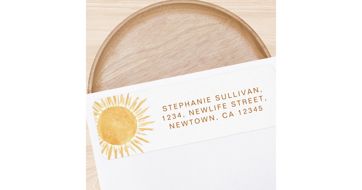 Sunshine Baby Shower Return Address Label | Zazzle