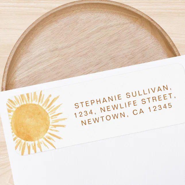 Sunshine Baby Shower Return Address Label | Zazzle