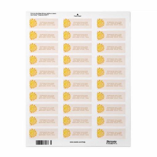 Sunshine Baby Shower Return Address Label | Zazzle
