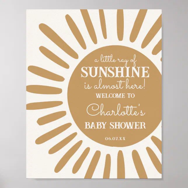 sunshine baby shower welcome sign | Zazzle