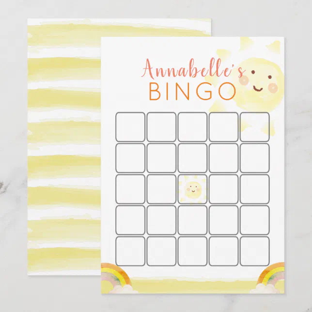 Sunshine Birthday Bingo Game Card | Zazzle