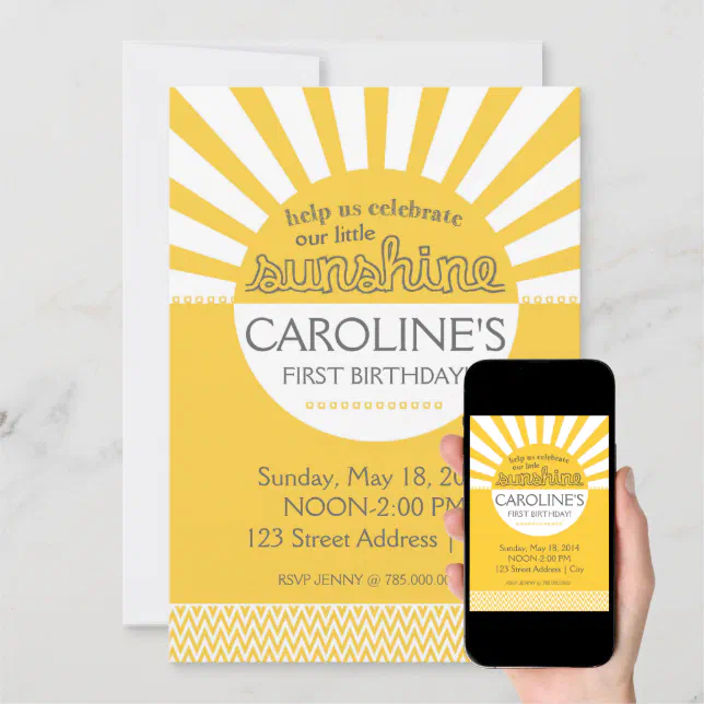 Sunshine Birthday Invitation | Zazzle