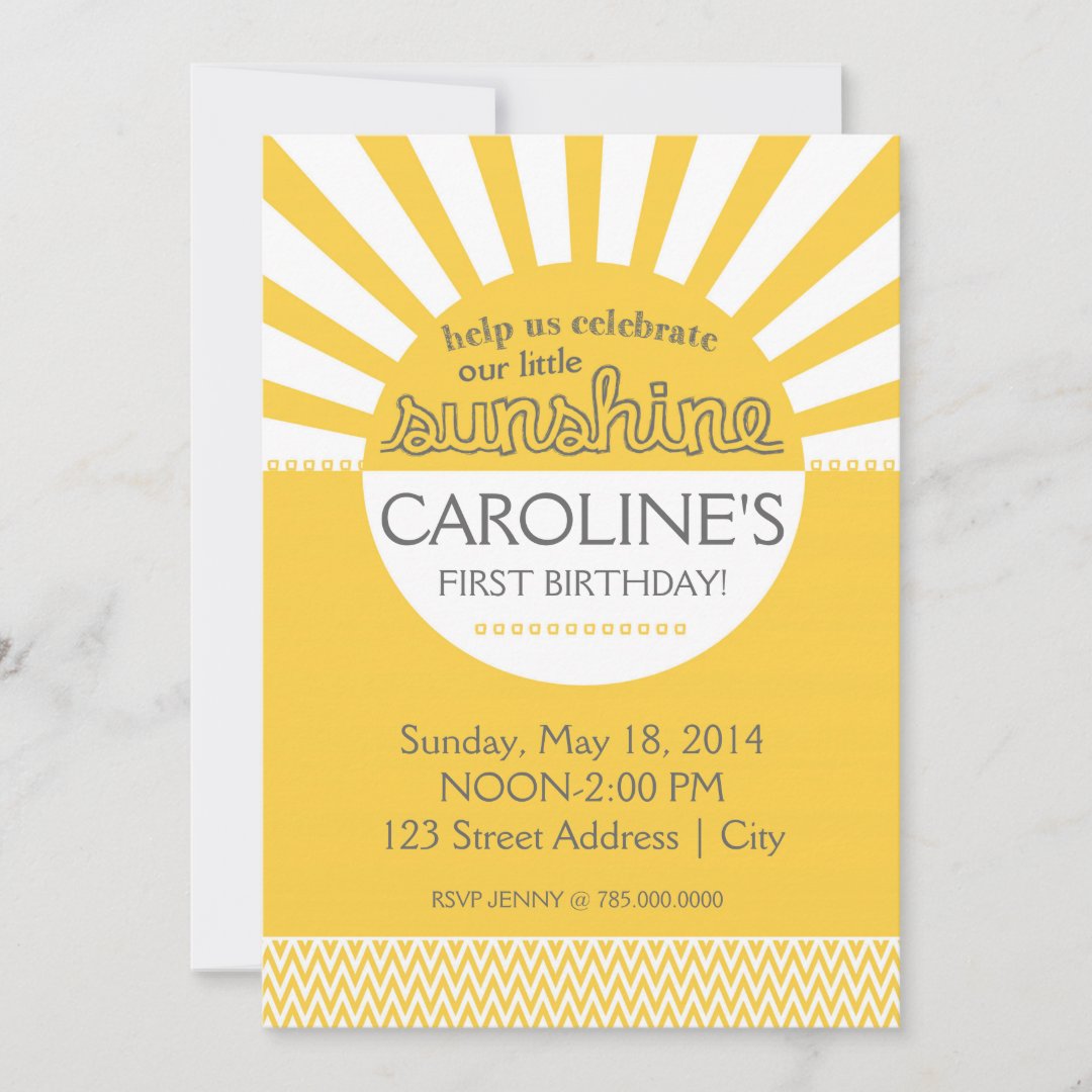 Sunshine Birthday Invitation | Zazzle