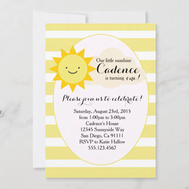 Sunshine birthday invitation | Zazzle